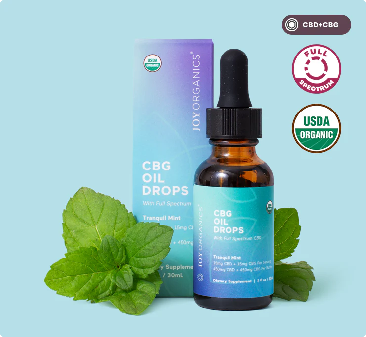 Joy Organics Organic 30mg CBG oil drops (Mint) – Heart + Sol