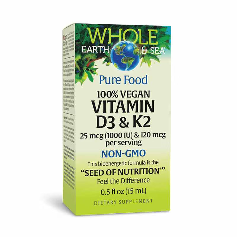 Whole Earth & Sea Vegan D3 & K2 Liquid – Heart + Sol