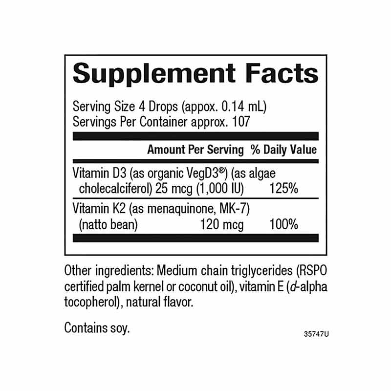 Whole Earth & Sea Vegan D3 & K2 Liquid – Heart + Sol